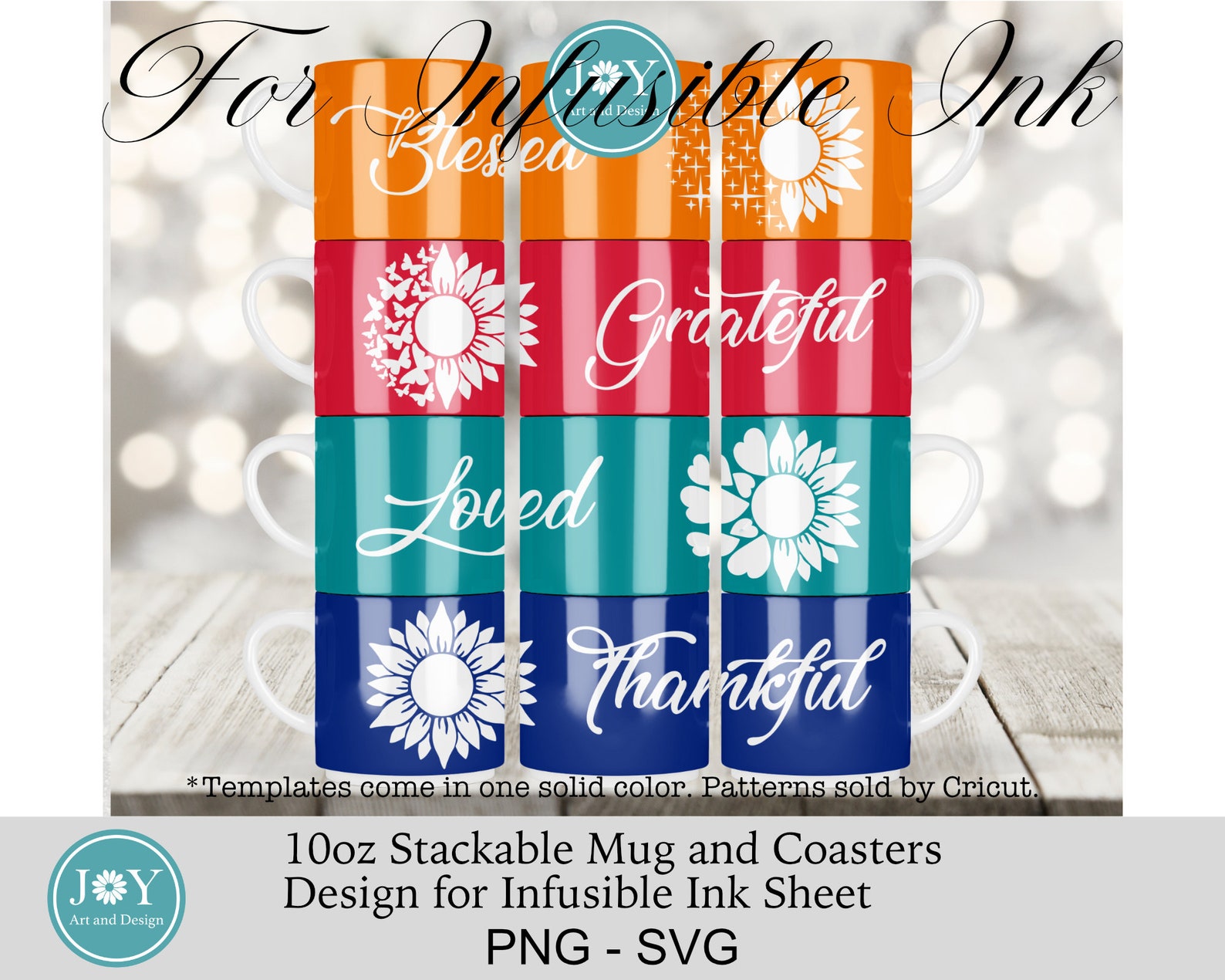 10oz Cricut Stackable Mugs Svg, Mugs and Coasters Cricut Mug Press SVG ...