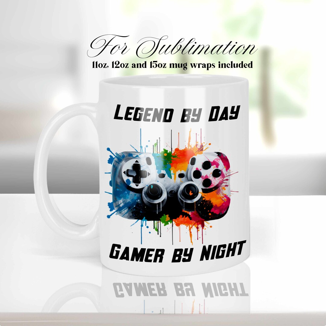 Gamer Controller Coffee Mug Wrap Sublimation Design, Gamer Quote 11oz ...