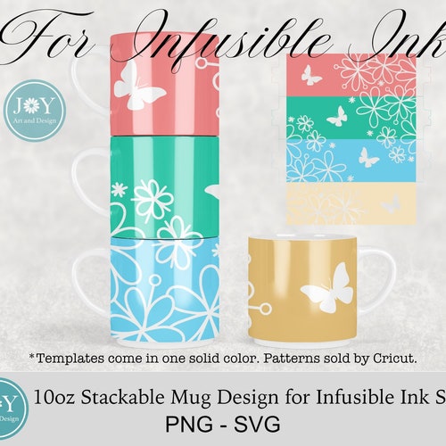 10oz Cricut Stackable Mugs Svg Flowers Mug Press Svg Cricut - Etsy