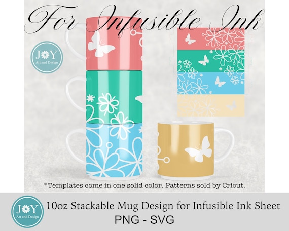 10oz Cricut Stackable Mugs Svg Flowers Mug Press Svg Cricut | Etsy