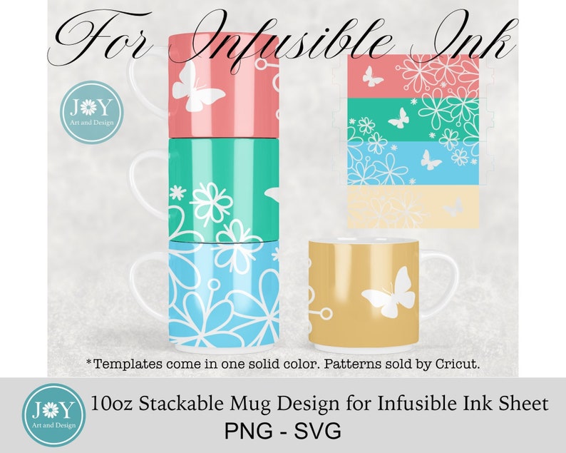 10oz Cricut Stackable Mugs Svg, Flowers Mug Press Svg, Cricut Mug Press ...