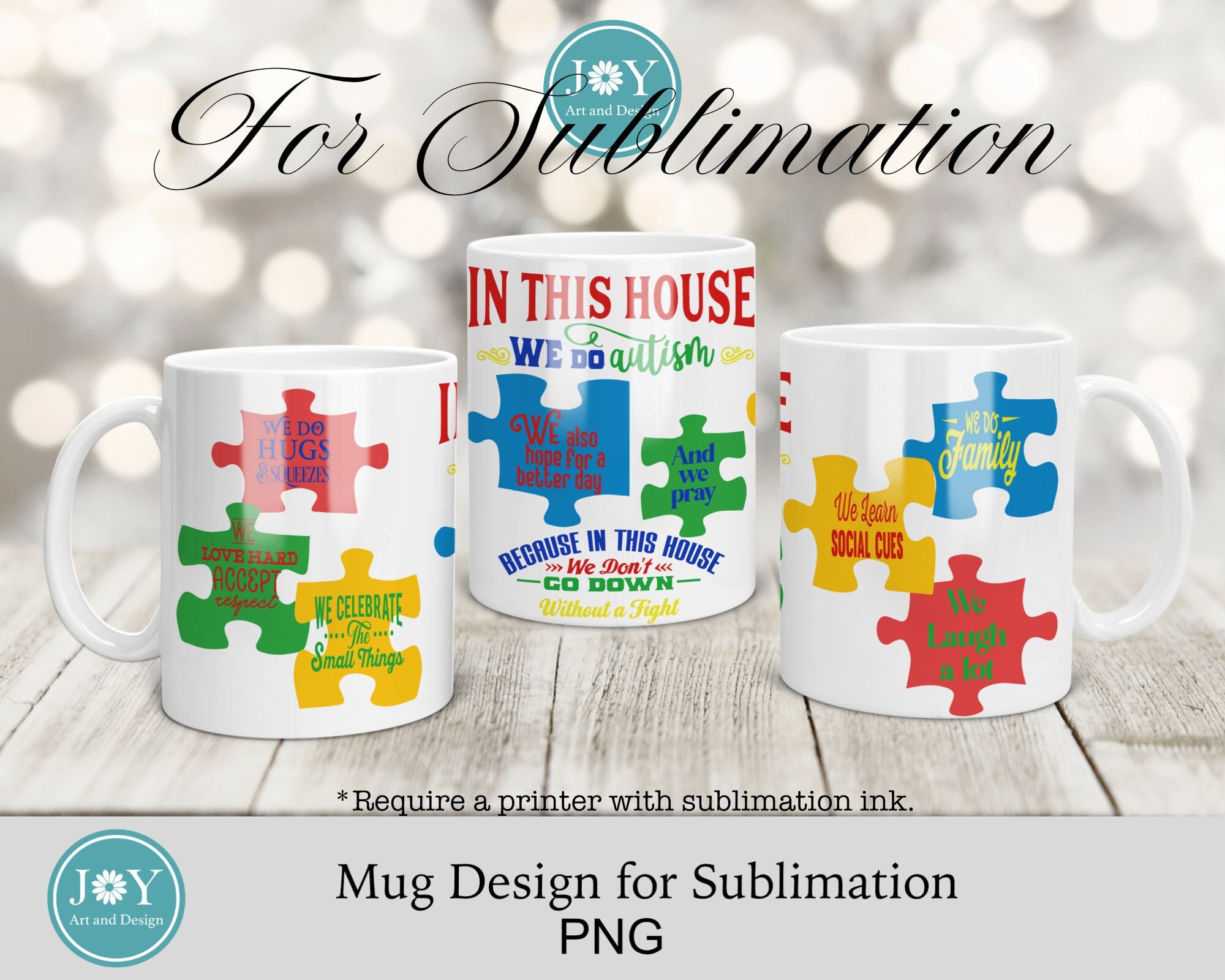 Autism Sublimation Designs for Mugs, Autism Rules Mug Design PNG ...