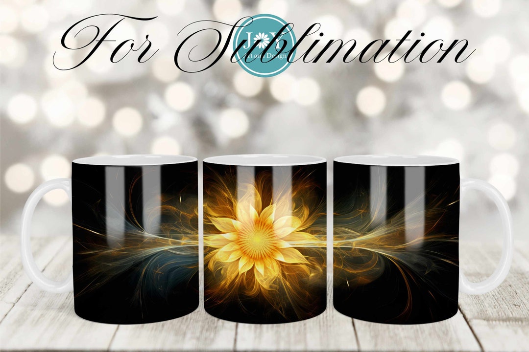 Flower Coffee Mug PNG, 11 Oz 12 Oz 15 Oz Mug and Coaster Templates ...