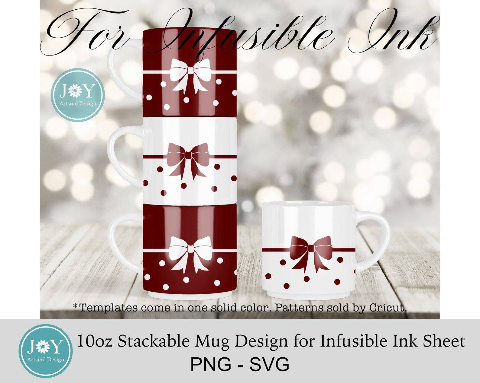 10oz Cricut Stackable Mugs Svg Bows Mug Press Svg Cricut Mug | Etsy