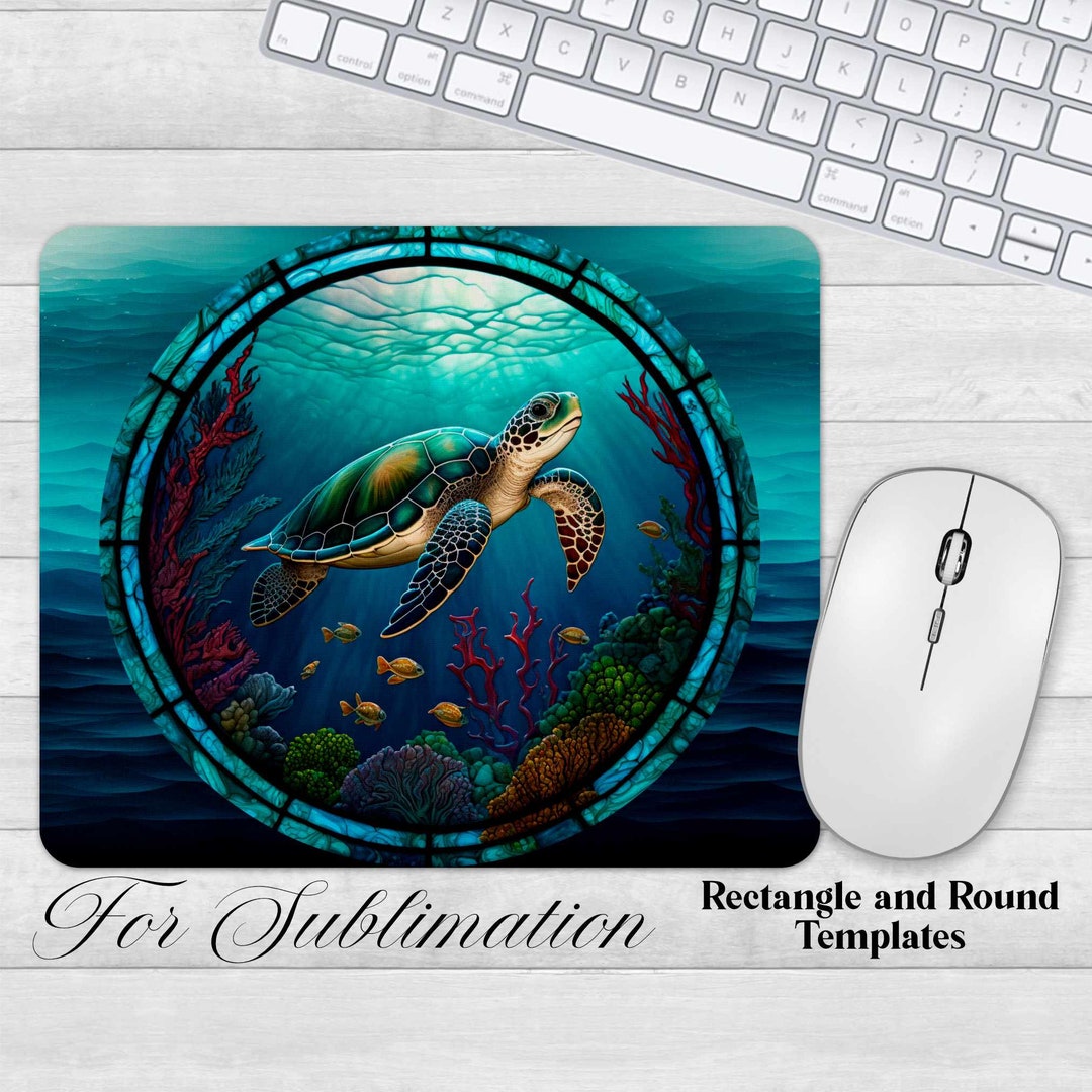 Turtle Mouse Pad Sublimation Designs, Square and Round Mouse Pad ...