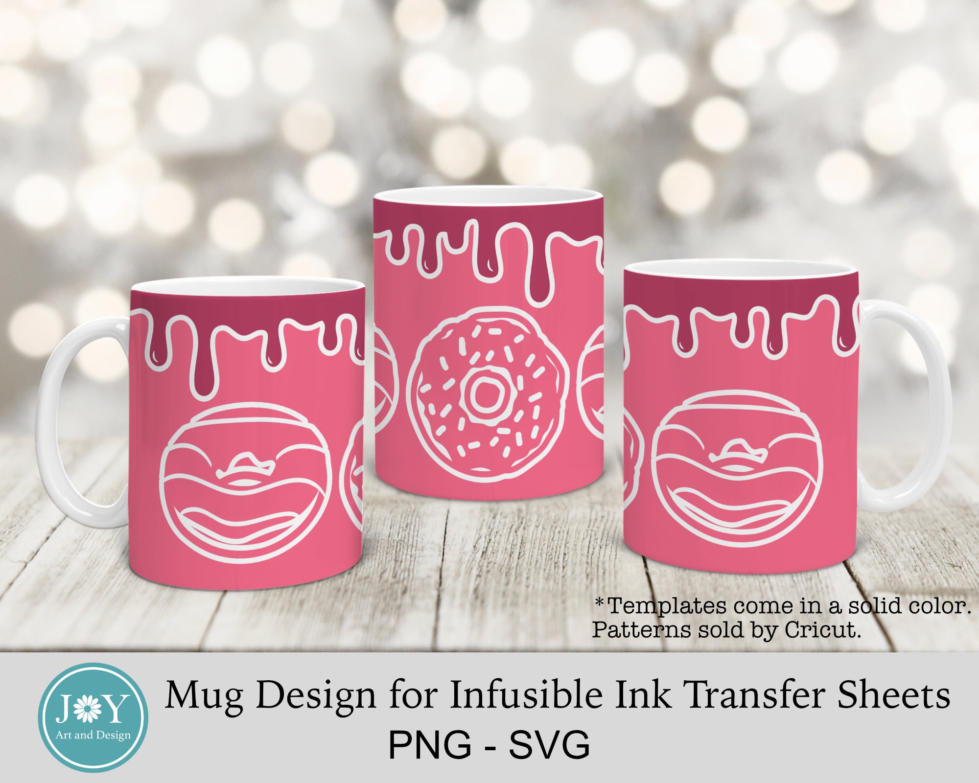 Digital Cricut Mug Press SVG Template for Infusible Ink Sheet featuring ...