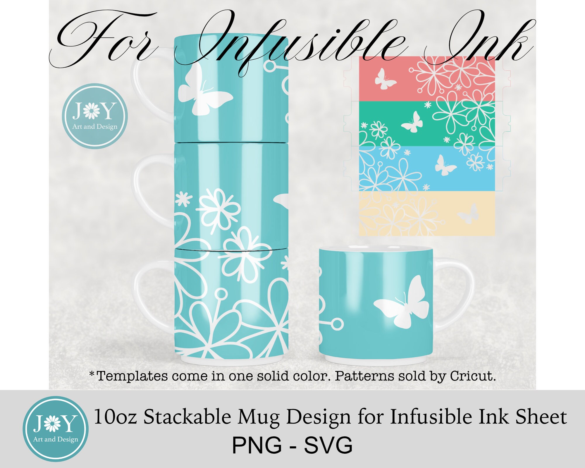 10oz Cricut Stackable Mugs Svg Flowers Mug Press Svg Cricut - Etsy ...