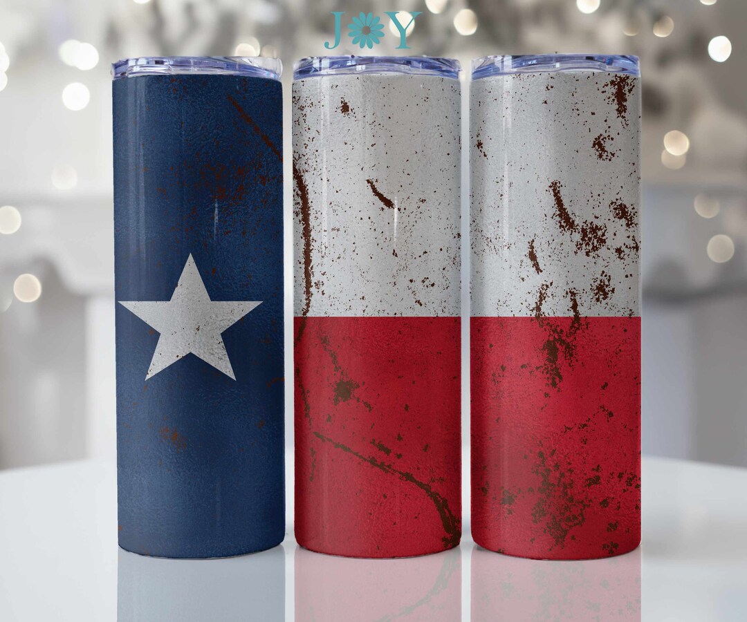 Texas Flag Sublimation Design for 20oz Skinny Tumblers, Digital ...