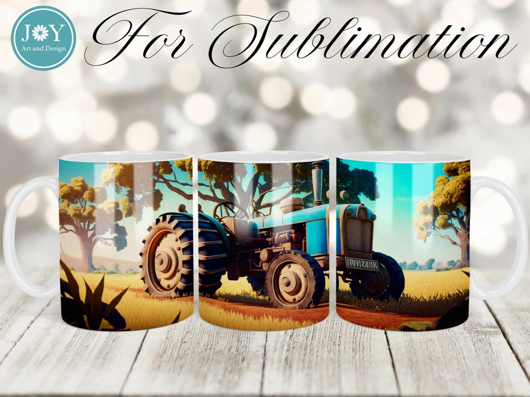 Old Tractor Sublimation Design for Mugs, Mug Press PNG, Coffee Mug PNG ...
