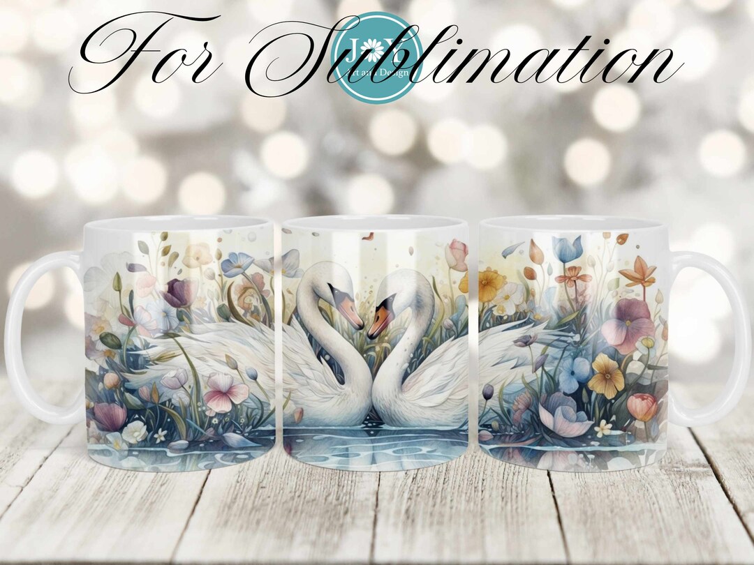 White Swan Coffee Mug PNG Mug Sublimation Design Sublimation - Etsy