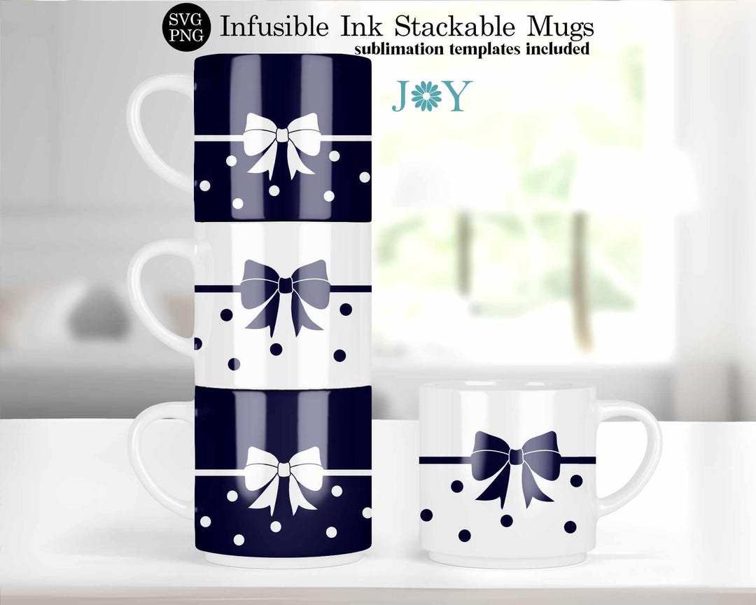 10oz Cricut Stackable Mugs Svg, Bows Mug Press Svg, Cricut Mug Press ...