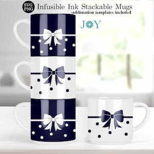 10oz Cricut Stackable Mugs Svg, Bows Mug Press Svg, Cricut Mug Press ...