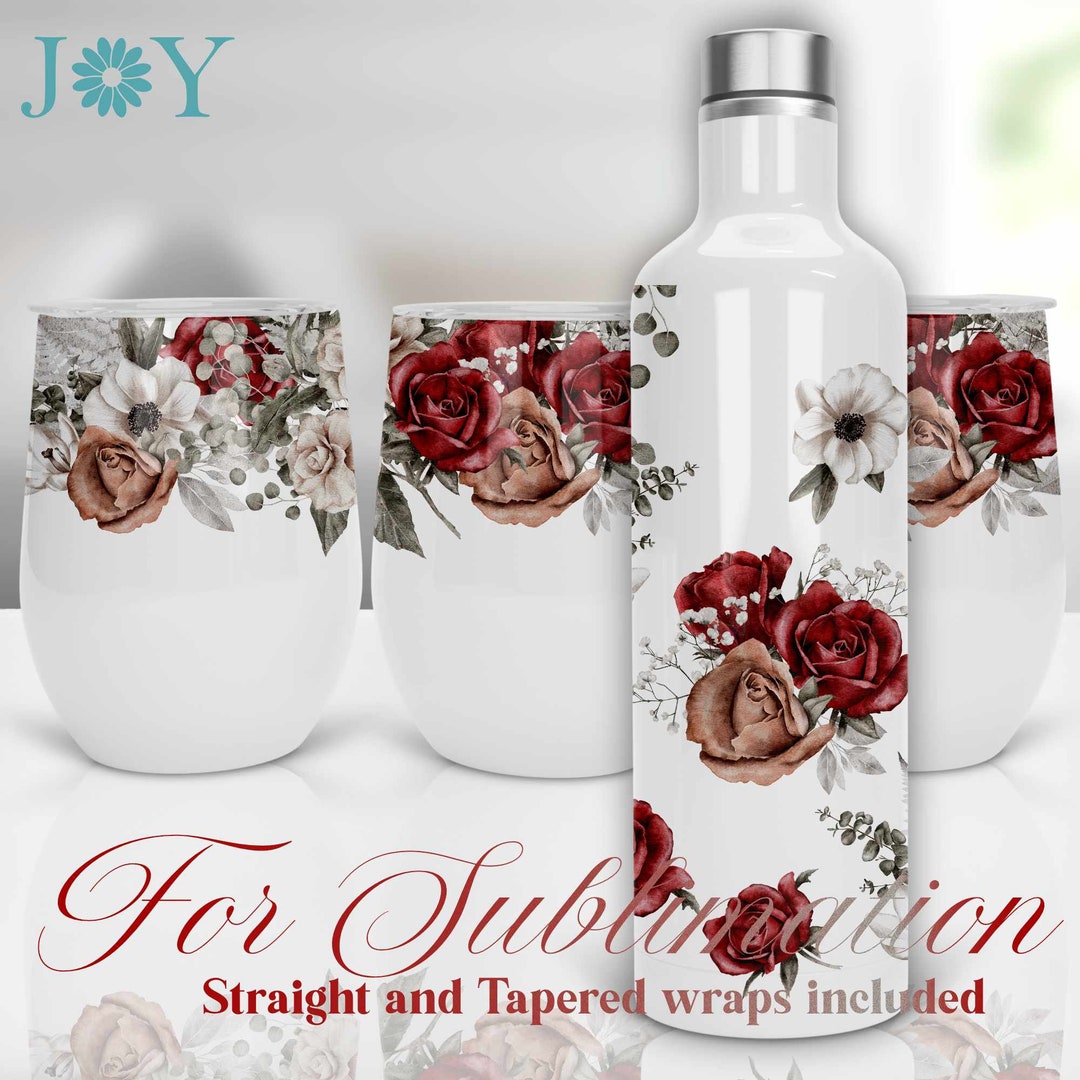 12 Oz Wine Set Tumblers Sublimation Design, Instant Download Wine Gift ...