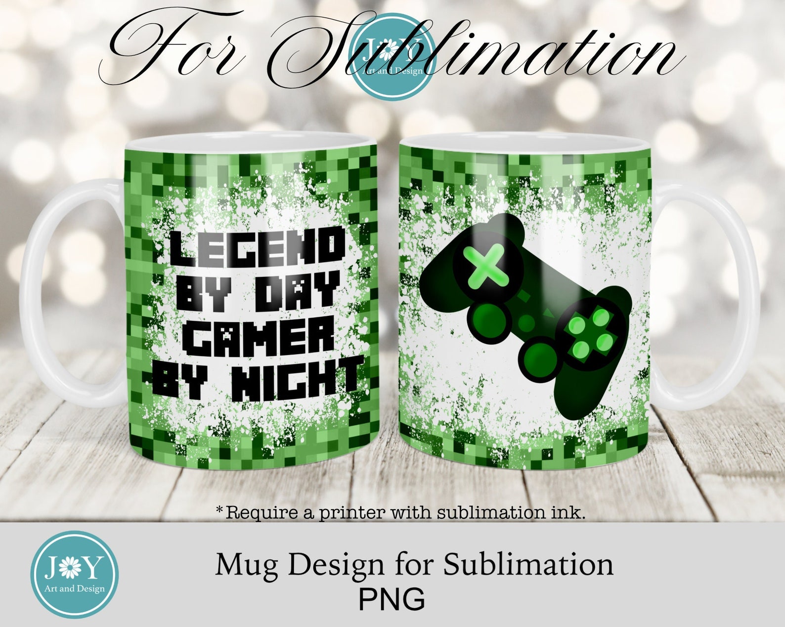 Mug Press Sublimation Design Gamer Digital Mug Full Wrap - Etsy