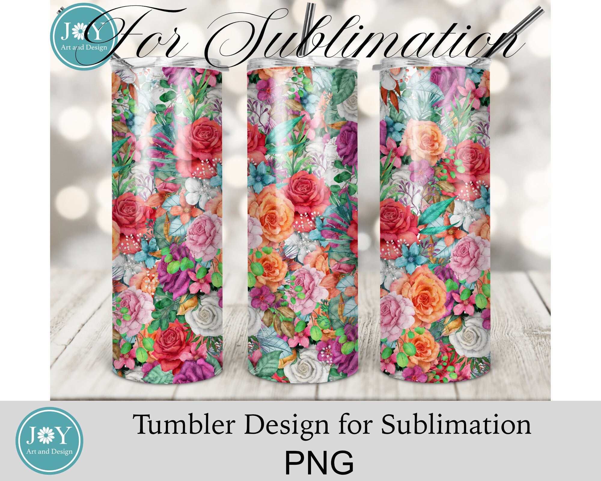 Flowers Skinny Tumbler Sublimation Design Sublimation - Etsy