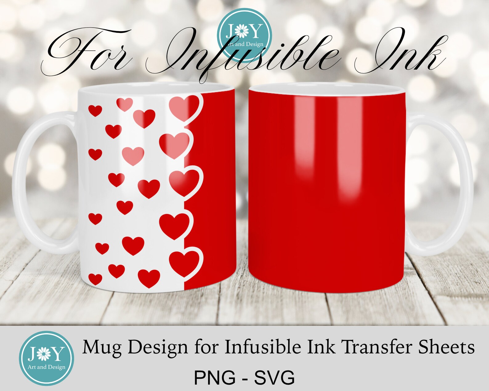Hearts Border Cricut Mug Press Svg Design for Infusible Ink - Etsy