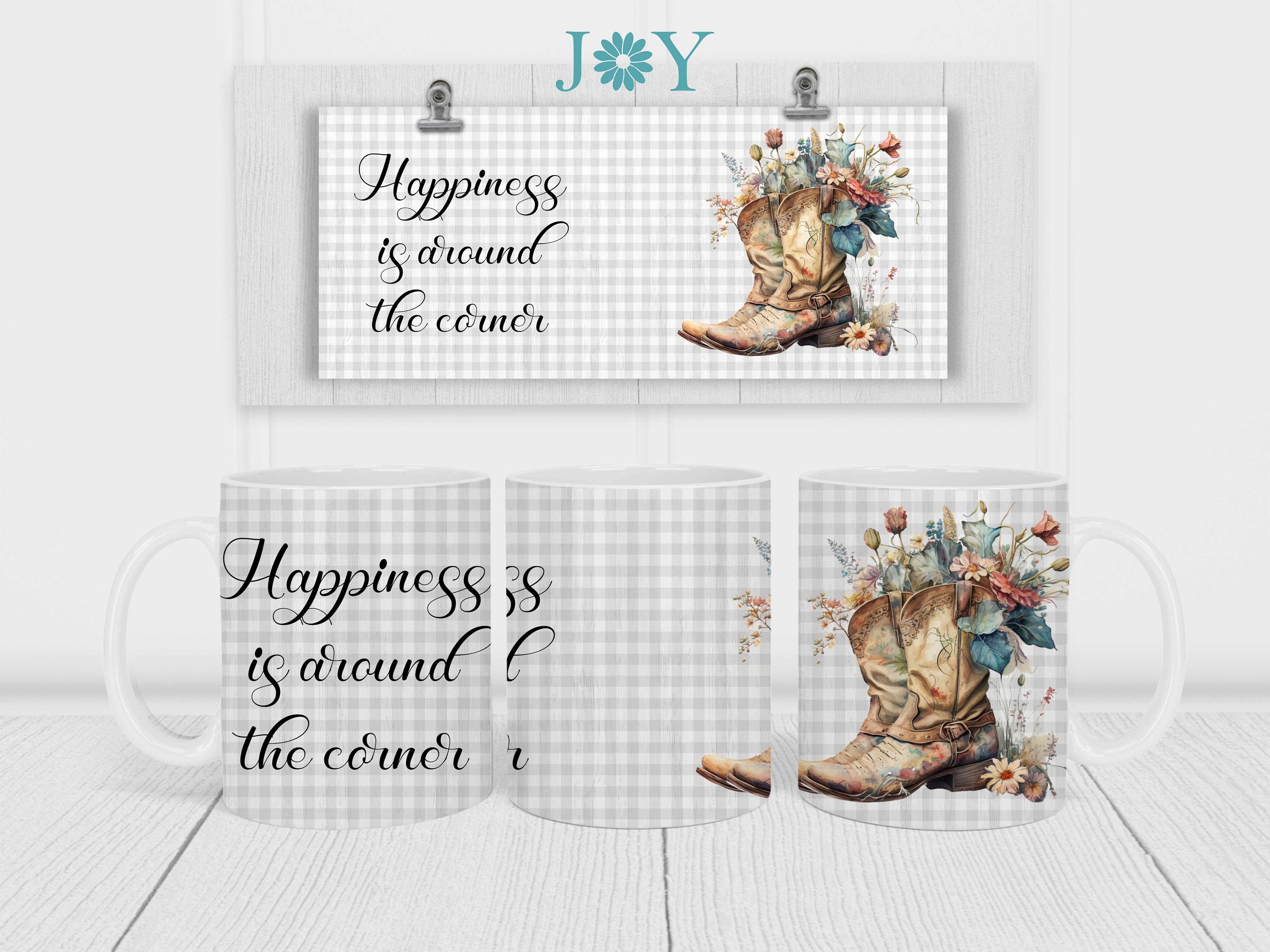 Western Boots Mug Template, Sublimation Mug Design, 11oz 12oz and 15oz ...