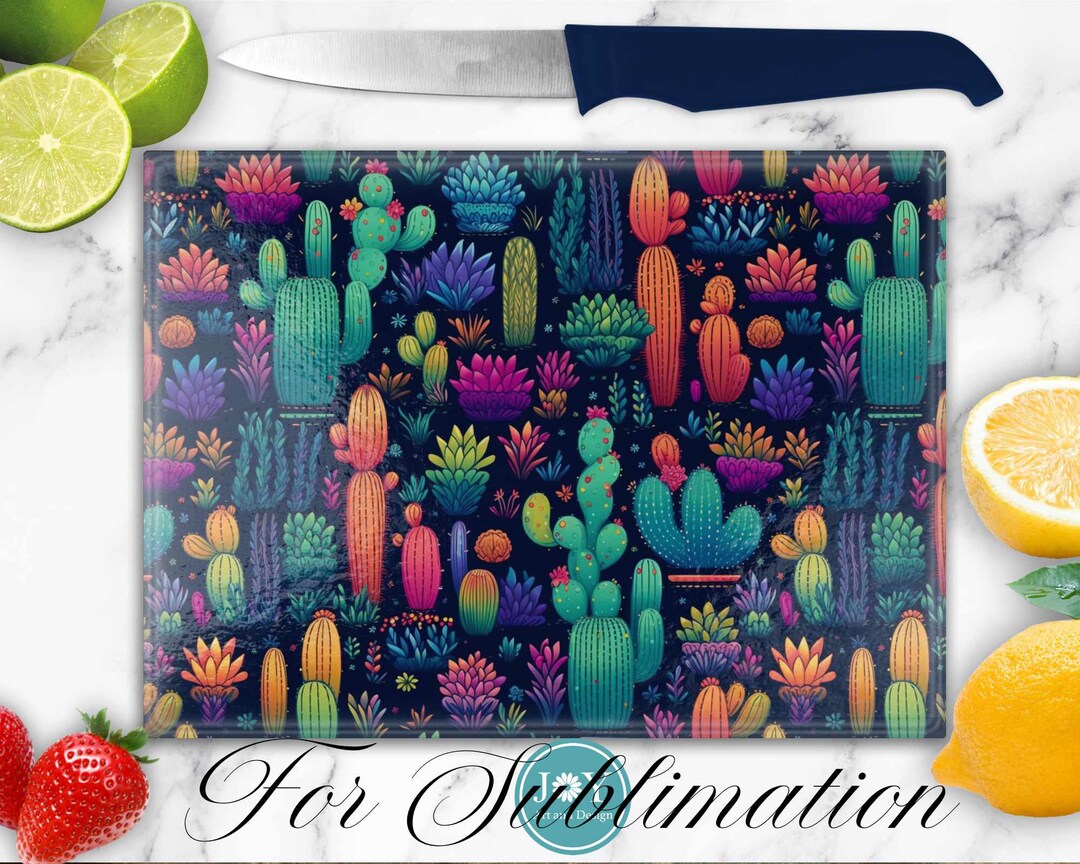 Cutting Board PNG Cactus Glass Cutting Board Design Kitchen - Etsy