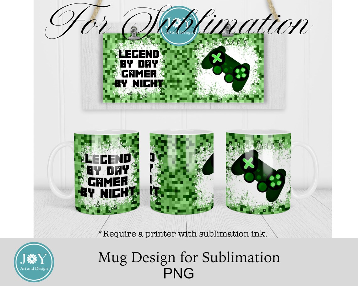 Mug Press Sublimation Design Gamer Digital Mug Full Wrap - Etsy
