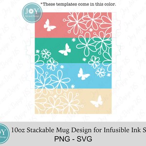 10oz Cricut Stackable Mugs Svg, Flowers Mug Press Svg, Cricut Mug Press ...