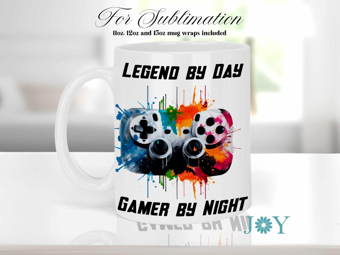 Gamer Controller Coffee Mug Wrap Sublimation Design, Gamer Quote 11oz ...