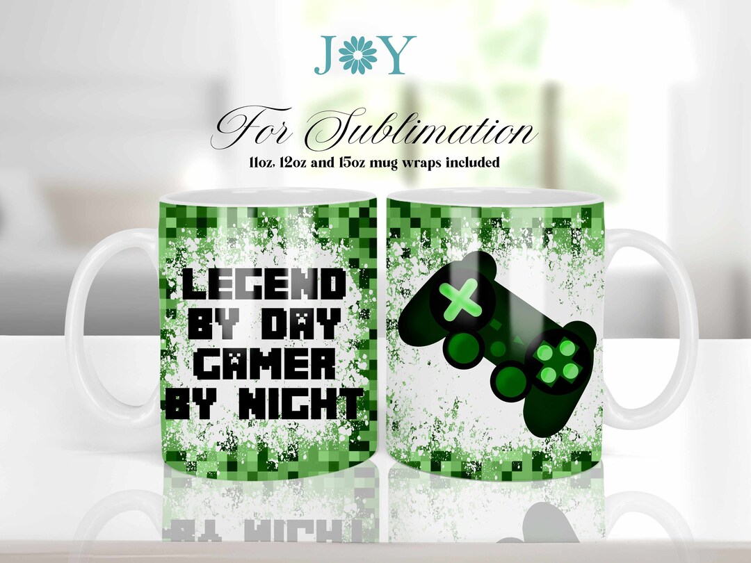 Mug Press Sublimation Design, Gamer Digital Mug Full Wrap Template ...