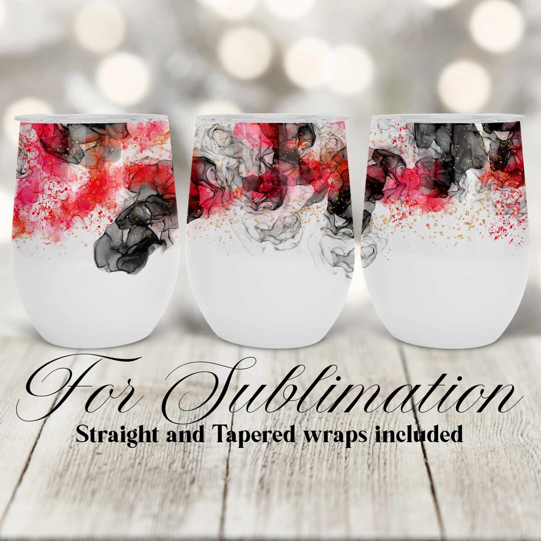 Alcohol Ink Sublimation Design for 12 Oz Wine Tumblers, Digital ...