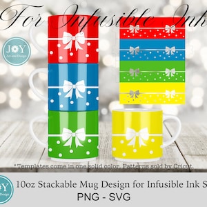 10oz Cricut Stackable Mugs Svg, Bows Mug Press Svg, Cricut Mug Press ...