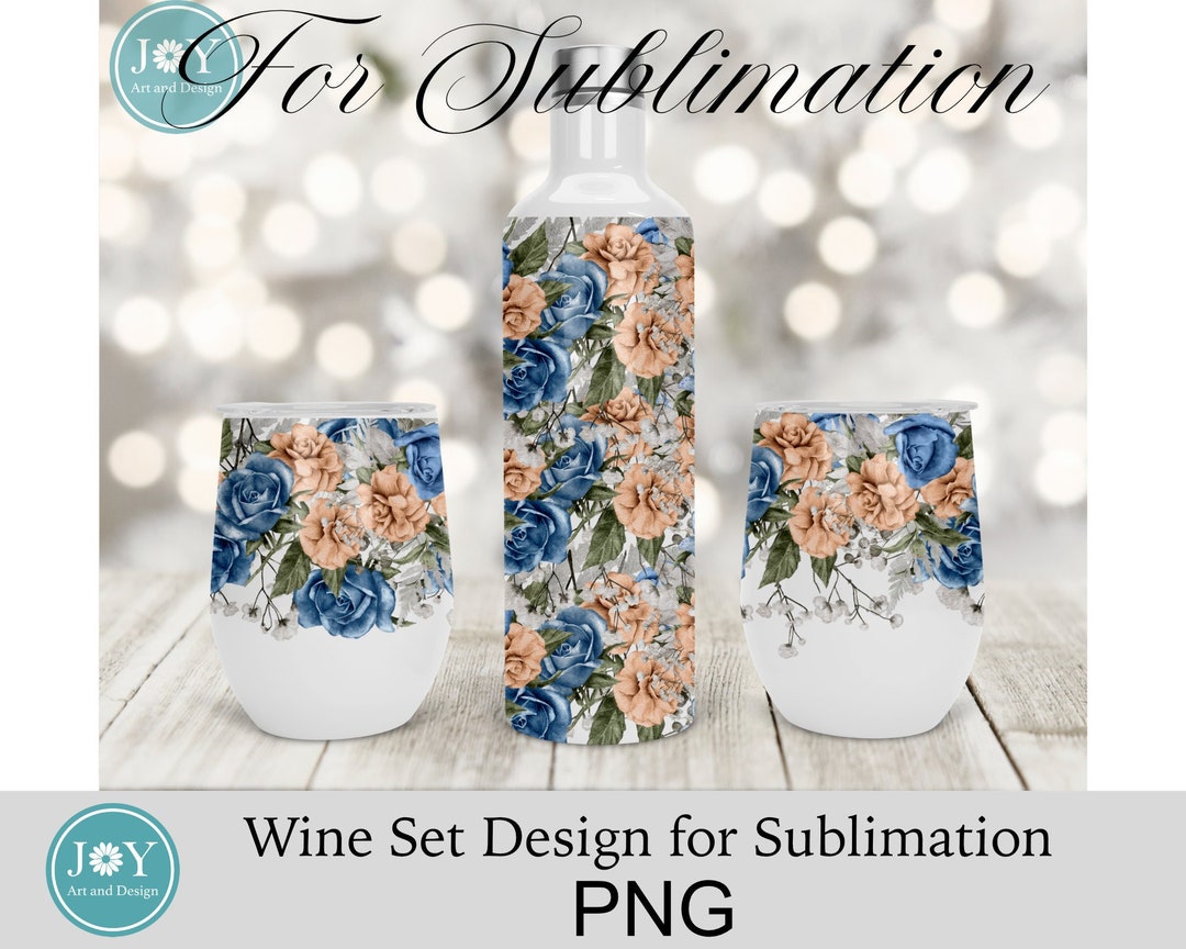 12 Oz Wine Set Tumblers Sublimation Design, Instant Download Wine Gift ...