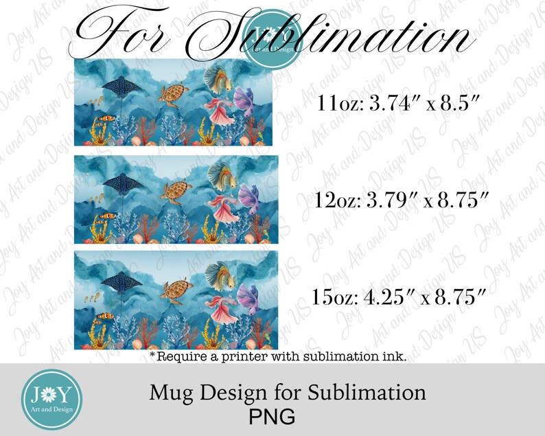 Under the Sea Sublimation Designs for Mugs Sublimation Mug - Etsy