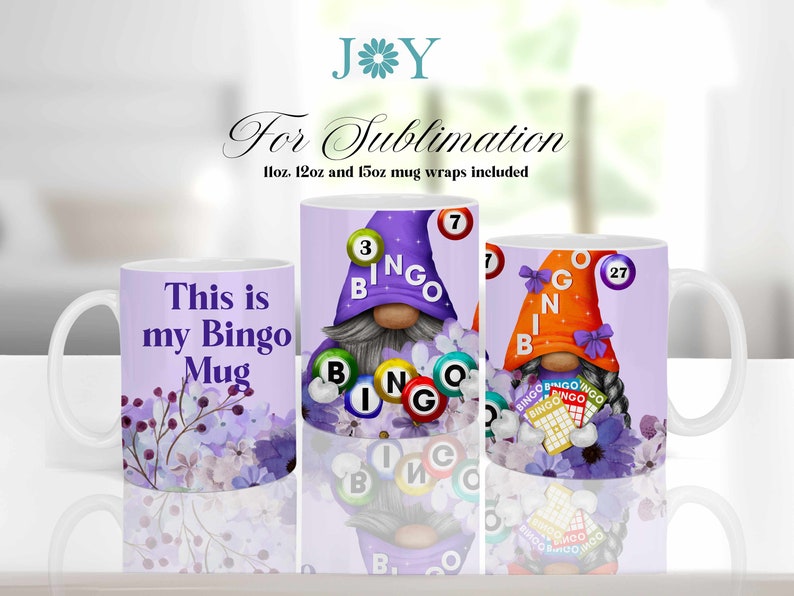 Bingo Gnomes Mug Press Design PNG, Sublimation Designs for Mugs ...