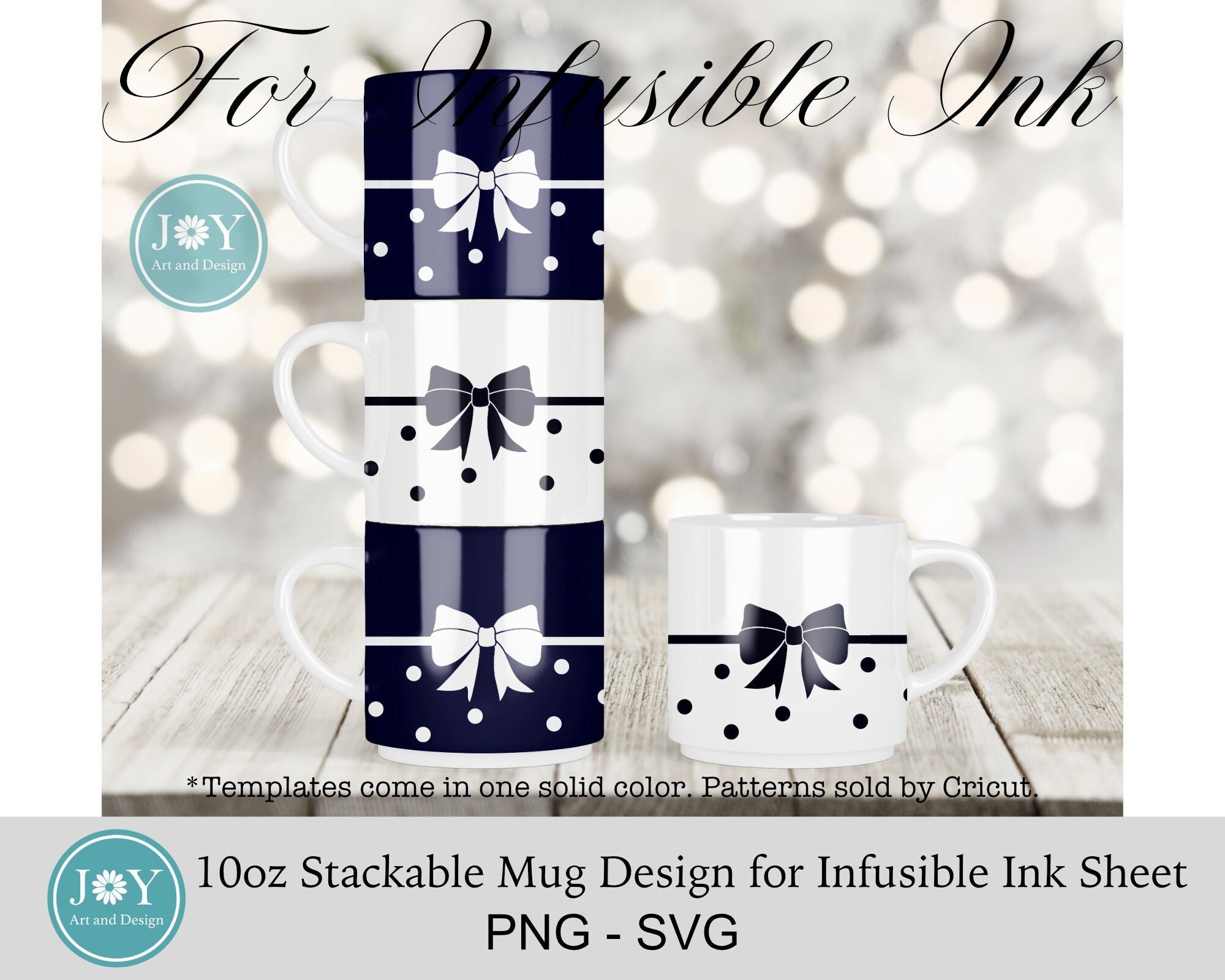 10oz Cricut Stackable Mugs Svg Bows Mug Press Svg Cricut Mug | Etsy