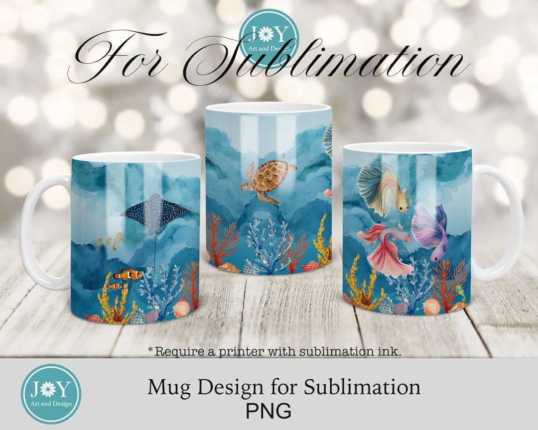 Under the Sea Sublimation Designs for Mugs, Sublimation Mug, Digital ...