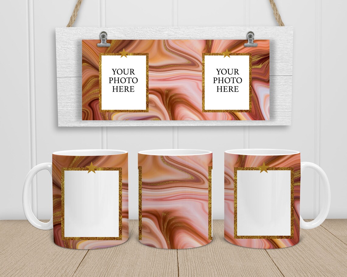 Sublimation Designs for Mugs - Photo Frame. Sublimation Mug Template ...