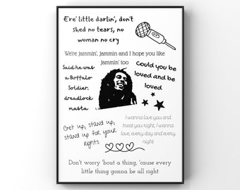 Bob Marley Lyrics | Etsy