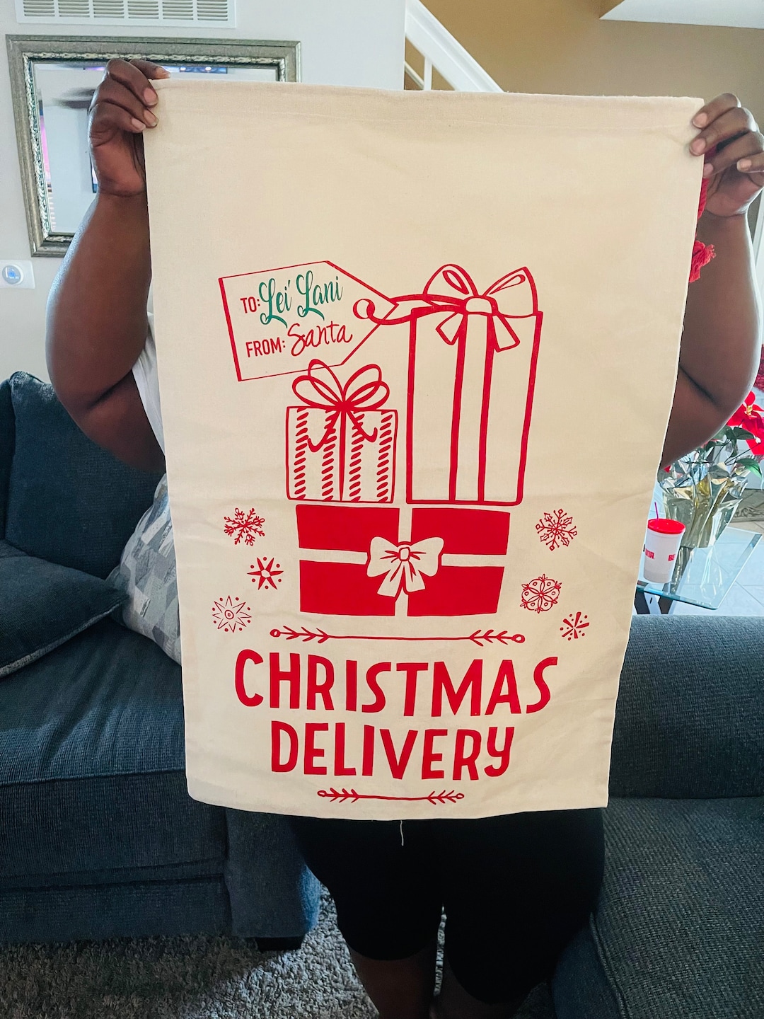 Jolly Jumbo Santa Sack: Oversized Cheer for Festive Gifts! - Etsy
