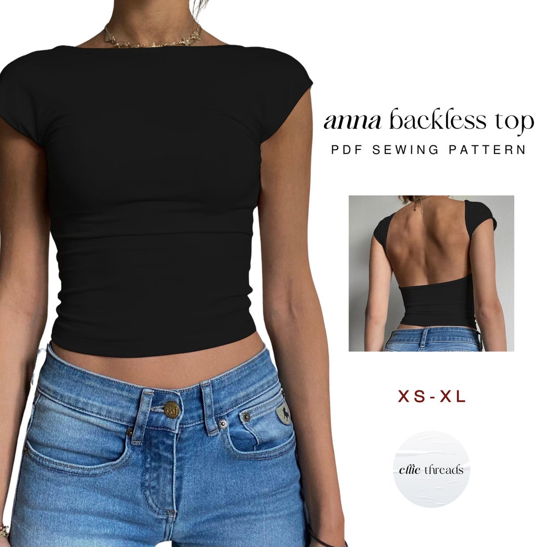 Y2K Backless T-shirt Pattern | XS-XL | Instant Download | Easy Digital ...