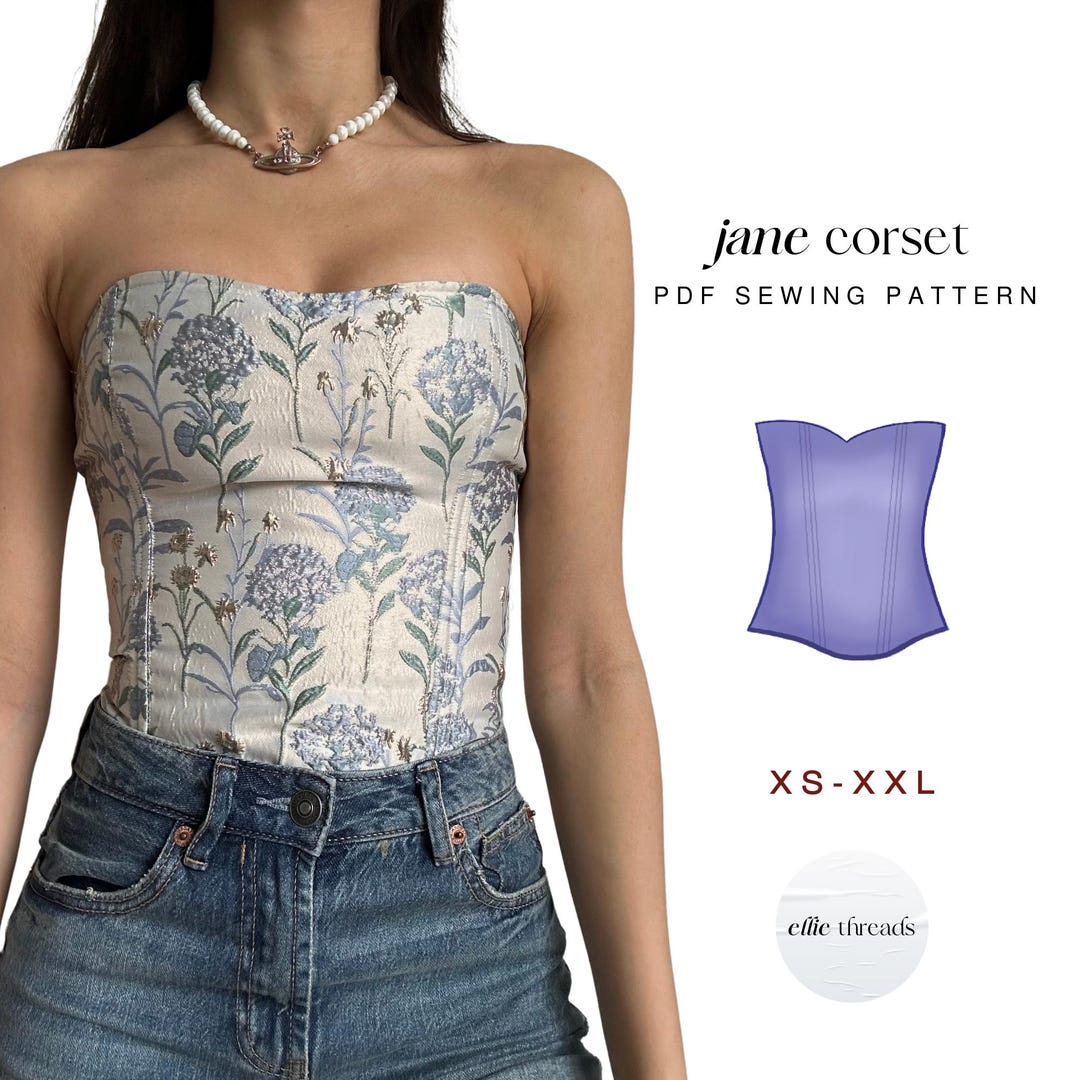 Strapless Corset Sewing Pattern: Sweetheart Neckline, XS-XXL (digital ...