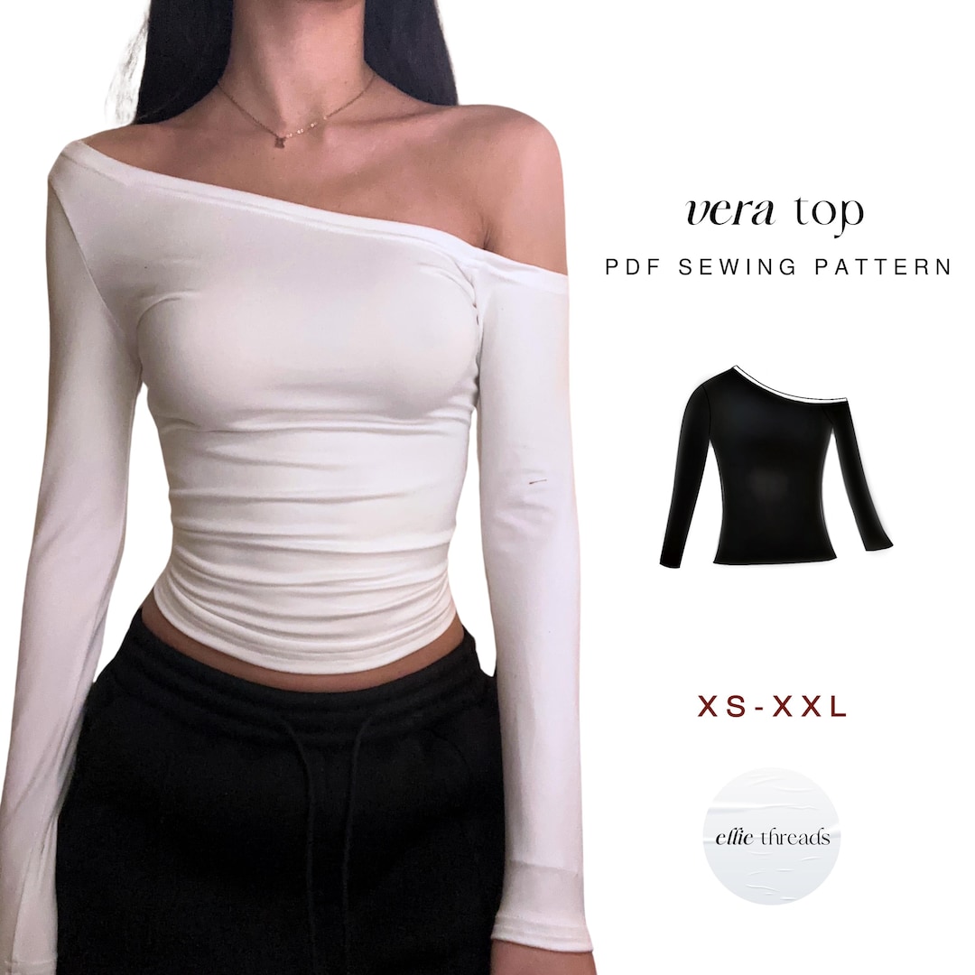Long-sleeve off the Shoulder Top Pattern | XS-XXL | Instant Download ...