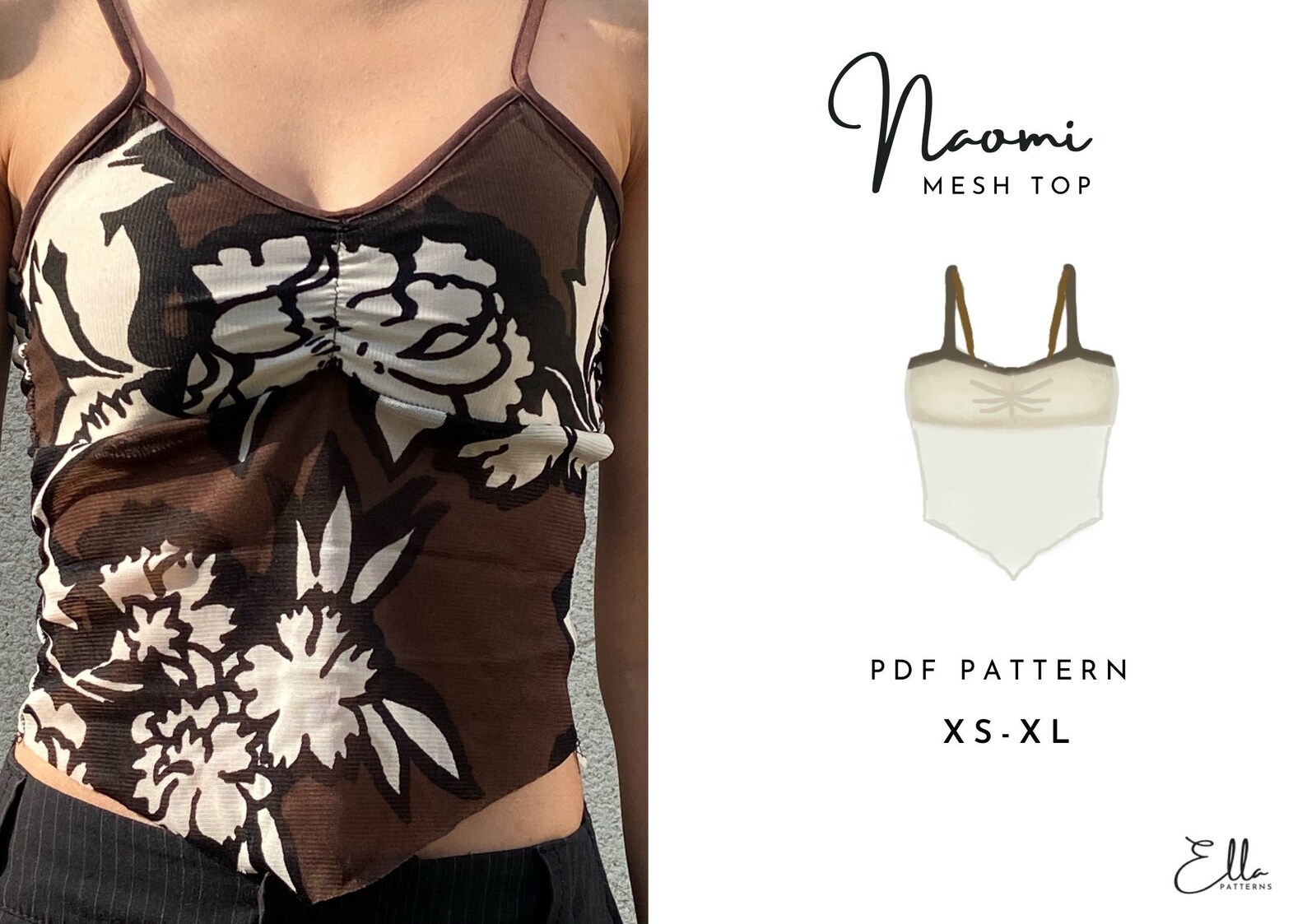 Crop Top Sewing Pattern Mesh XS-XL Instant Download Easy - Etsy