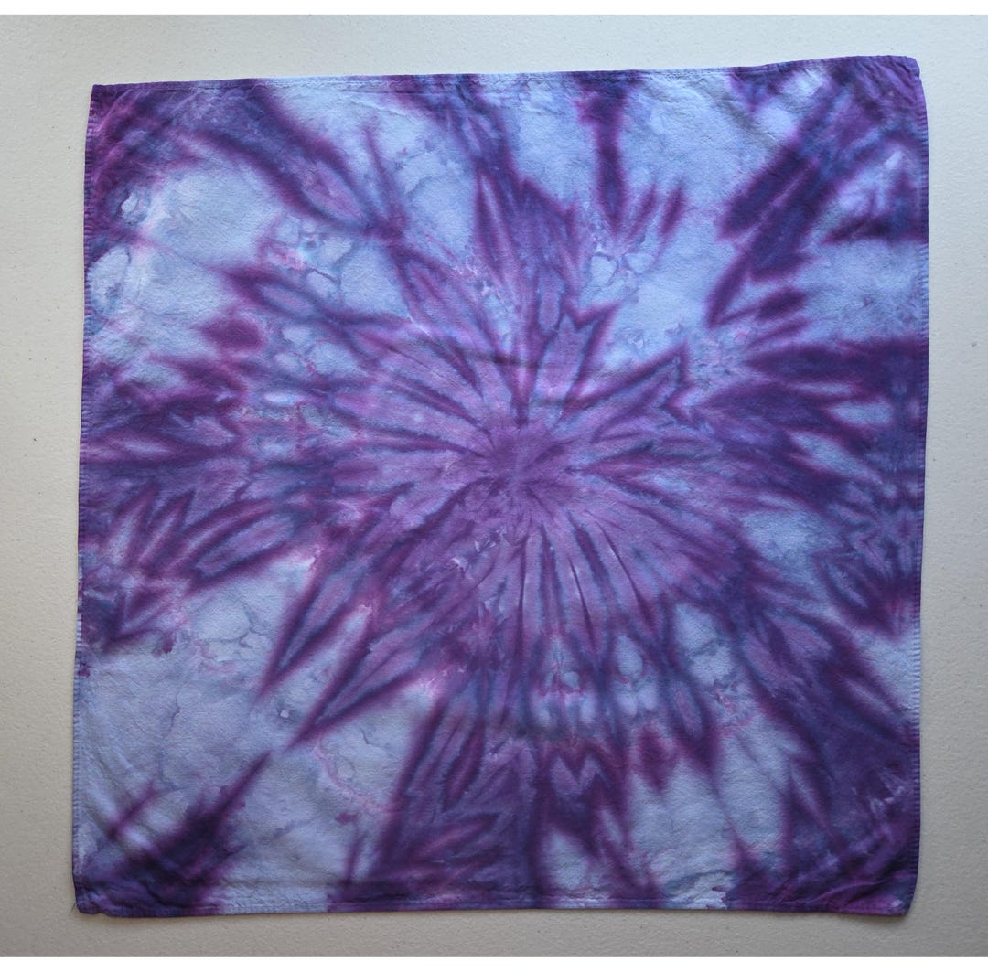 Ice Dyed Bandana 20x20 Cotton Square Hand Dyed By An Artist In The