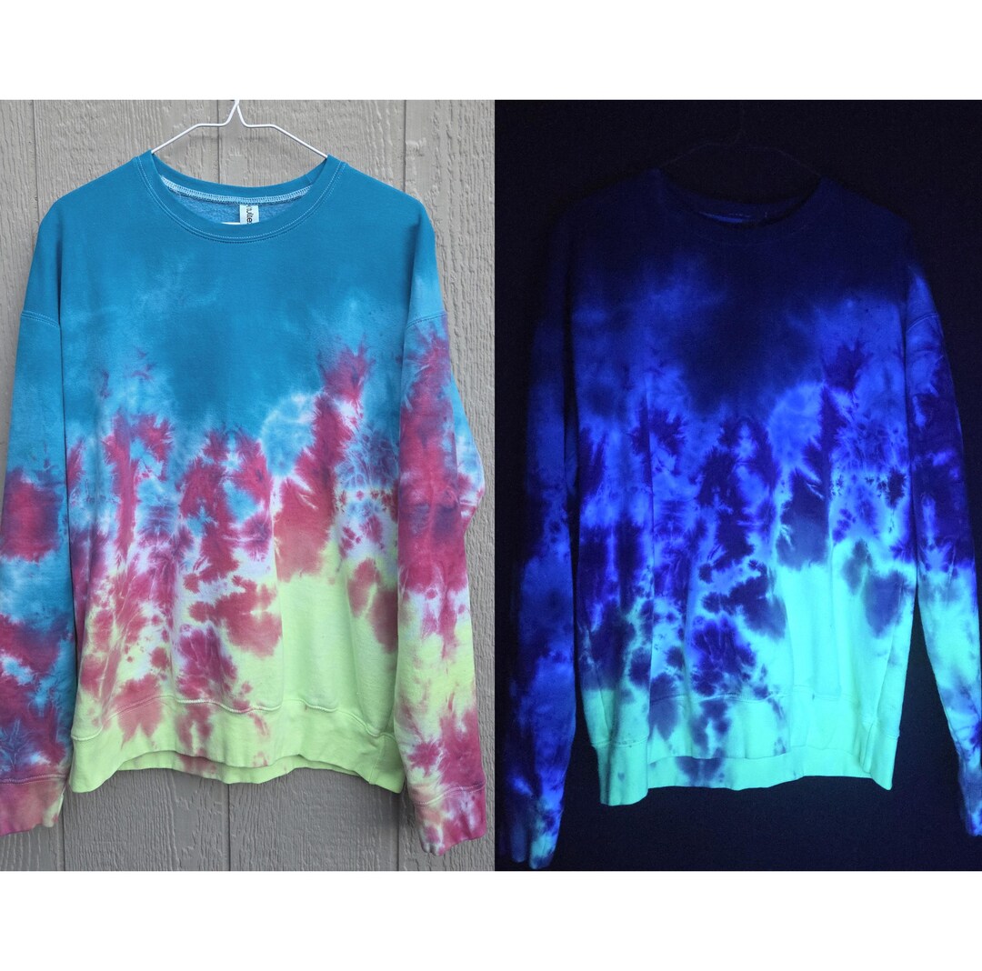 Medium Tie Dye Sweater - Hand-dyed Neon Rave Wear - Etsy