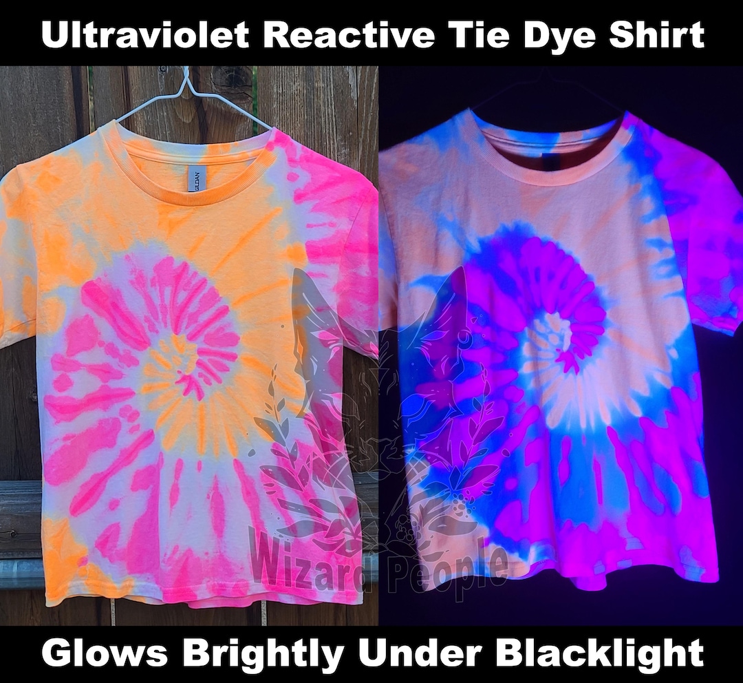 Youth S Blacklight Tie Dye Shirt - Unisex 100% Cotton Shirt Hand Dyed ...