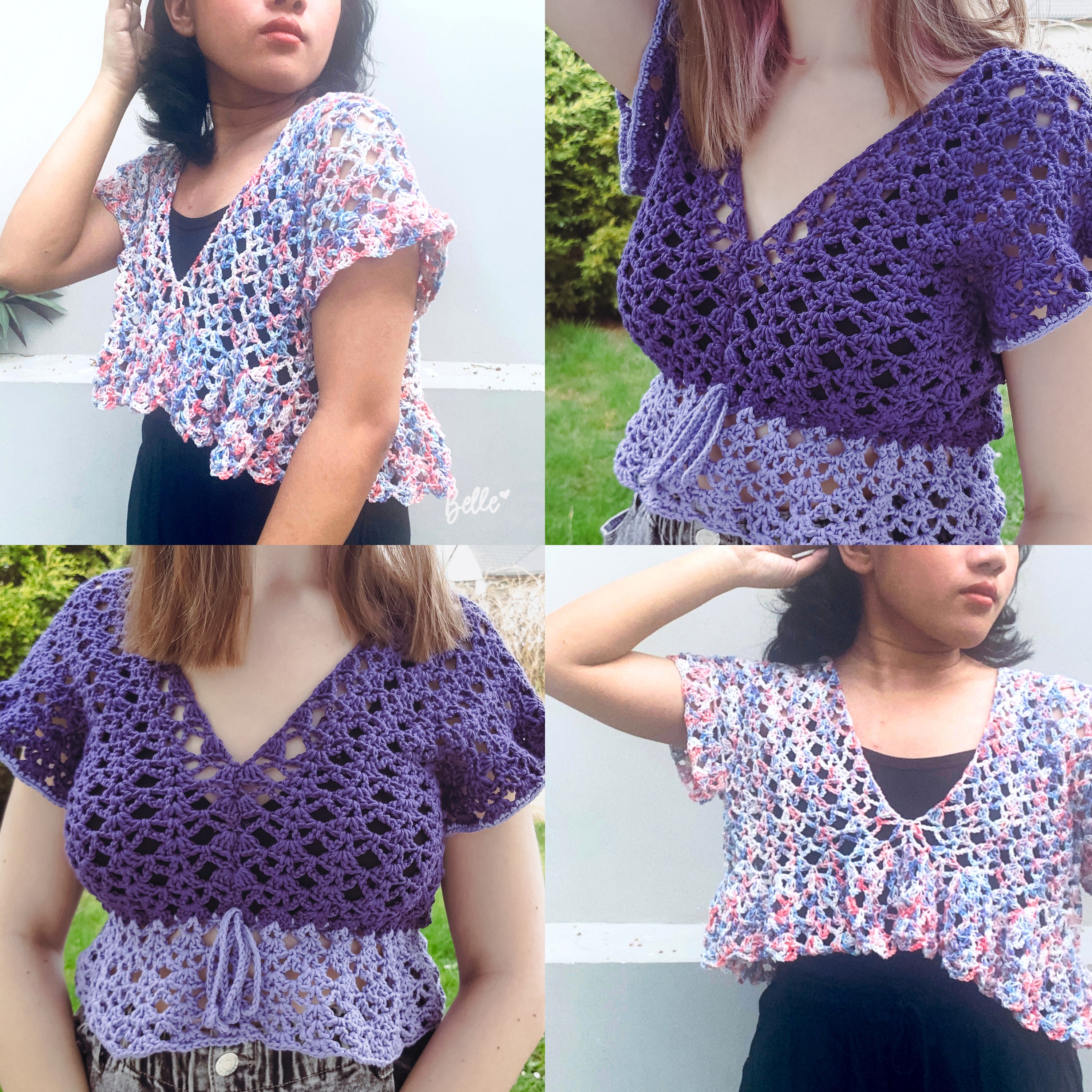 No-sew Crochet Pattern | MILA 4-in-1 Pattern | Crochet Top No-sew Crochet Pattern | MILA 4-in-1 Pattern | Crochet Top