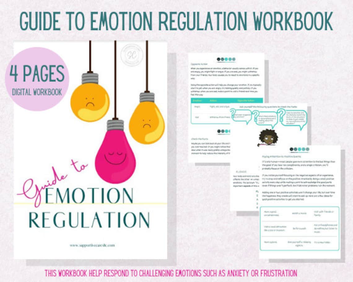 Guide to Emotion Regulation Workbook - Etsy