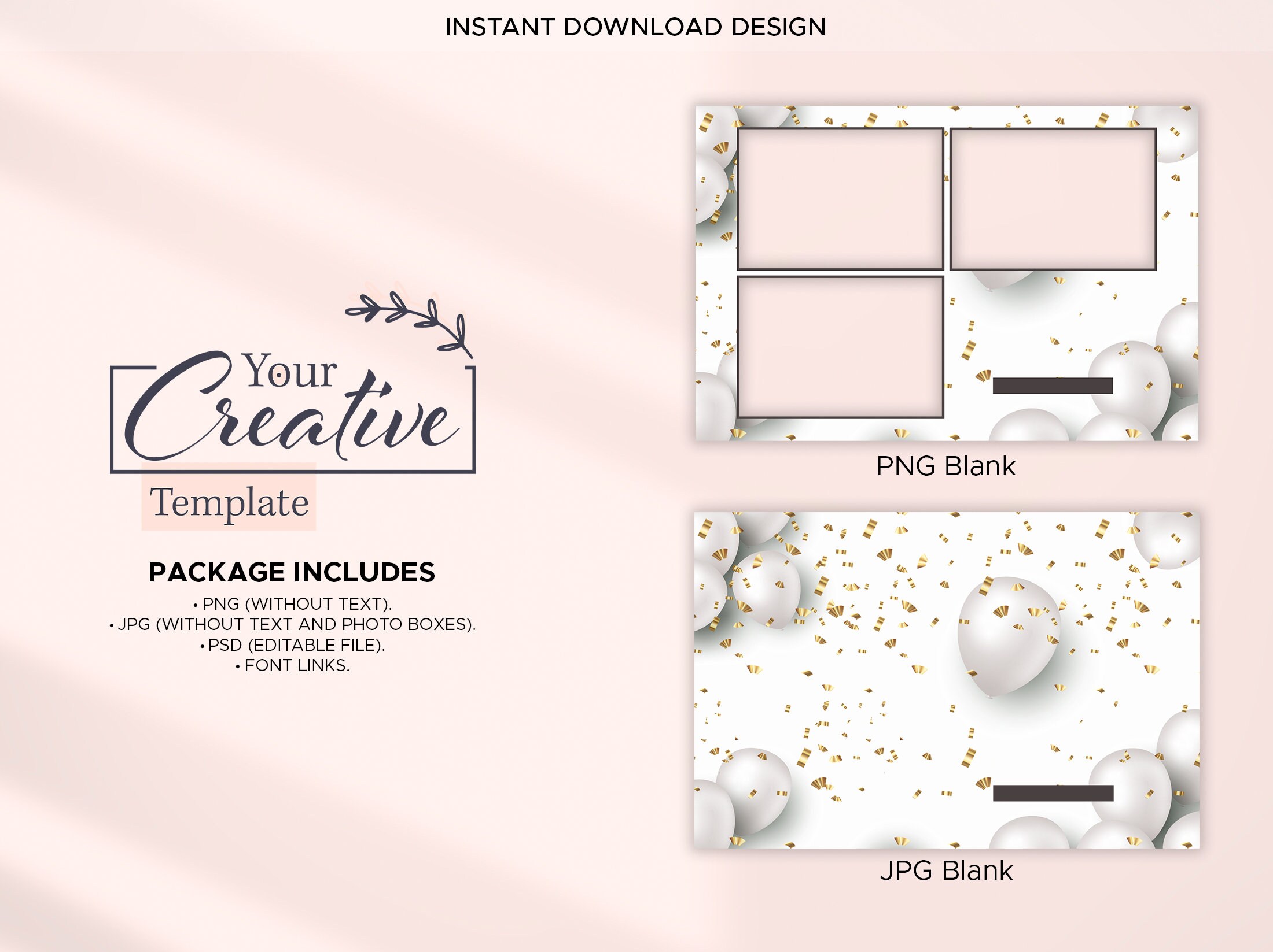 Photo Booth Template Birthday Photo Booth Template Party - Etsy