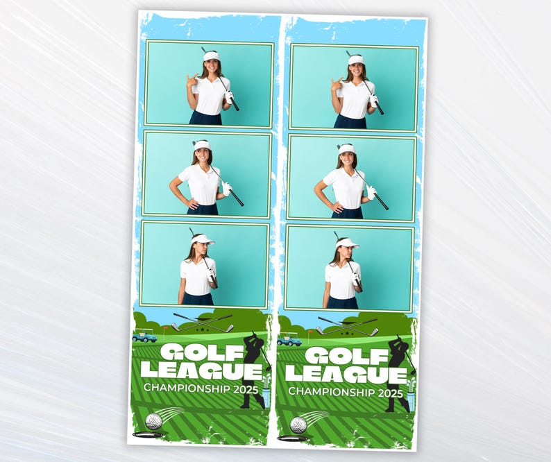 Golf Photobooth Template, Golf Tournament Theme, 2x6 Strip Photo Booth ...