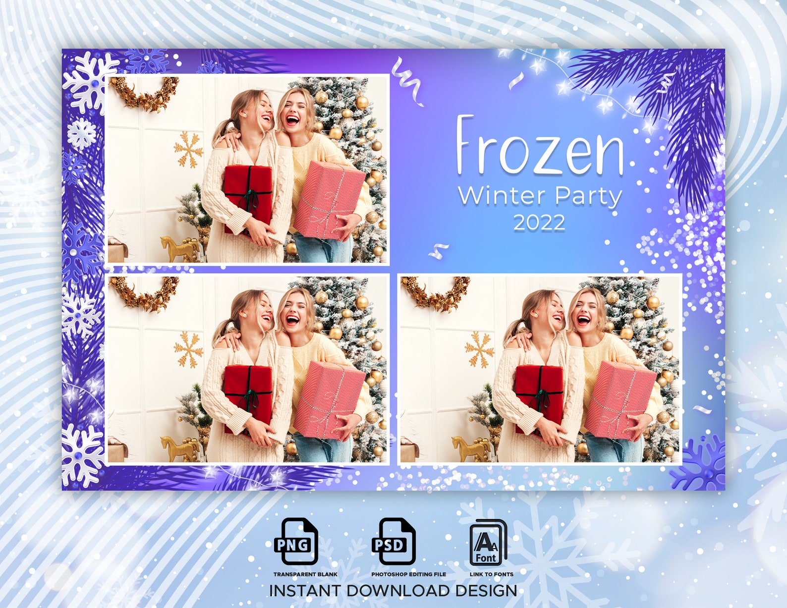 Winter Photo Booth Template Photo Booth Template Winter - Etsy