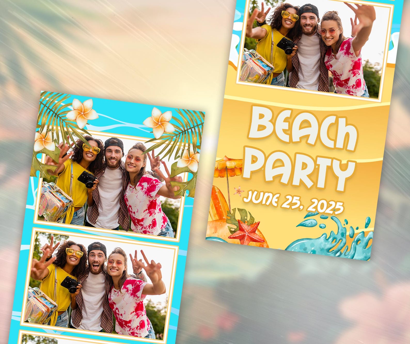 Summer Photobooth Template, Beach Party, Summer Party, Photo Booth ...