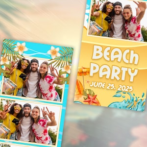 Summer Photobooth Template, Beach Party, Summer Party, Photo Booth ...